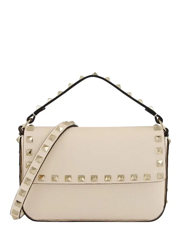 Valentino Garavani Mini Calf Leather Rockstud Bag - White