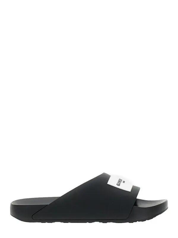 Givenchy Label Slide Mules - Black