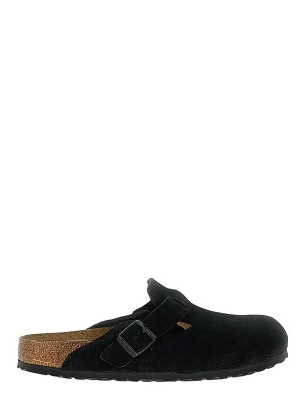 BIRKENSTOCK Boston Suede Sabot - Black