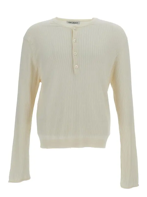 Our Legacy Fine Cotton Henley Top - Beige