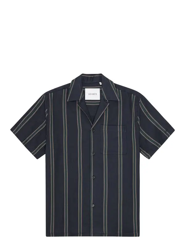 LES DEUX Lawson Striped Shirt - Blue