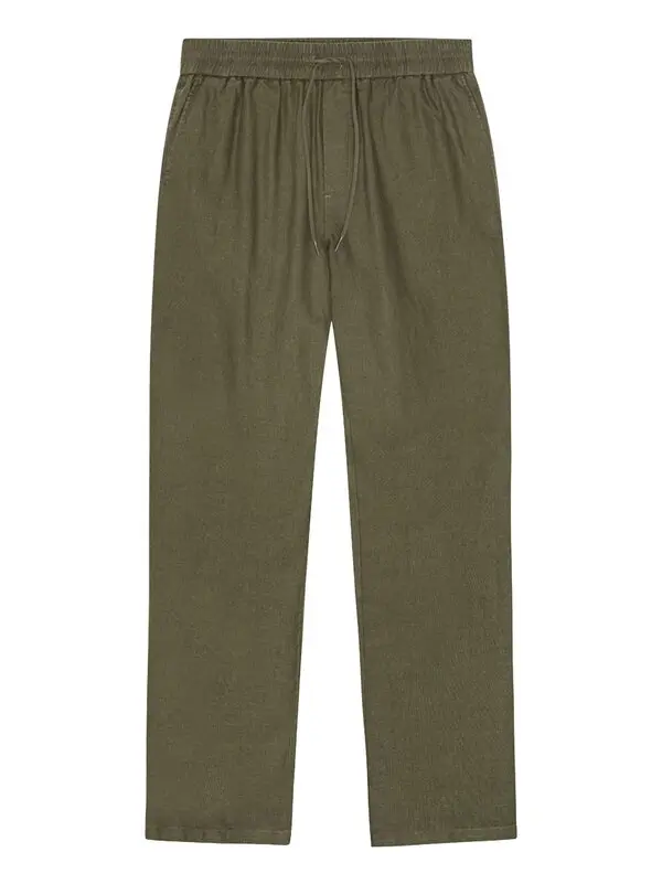 LES DEUX Linen-cotton Blend Trousers - Green