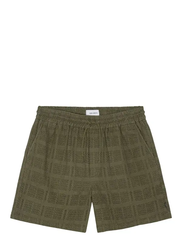 LES DEUX Charlie Broderie Anglaise Shorts - Green