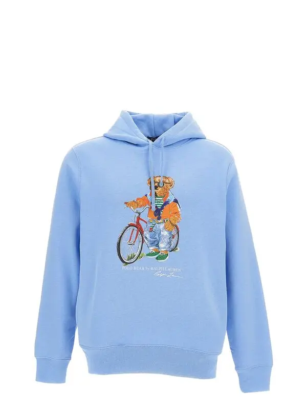 Polo Ralph Lauren Printed Cotton-blend Hoodie - Sky Blue