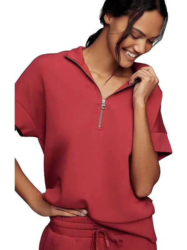 Varley Short-sleeve Ritche Sweatshirt - Rich Raspberry