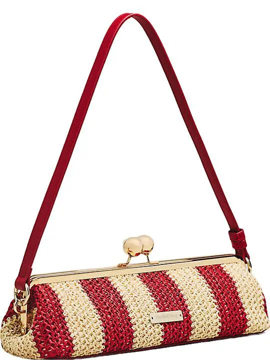 THE WOLF GANG Kai Beaded Leather Shoulder Bag - Rojo Stripe