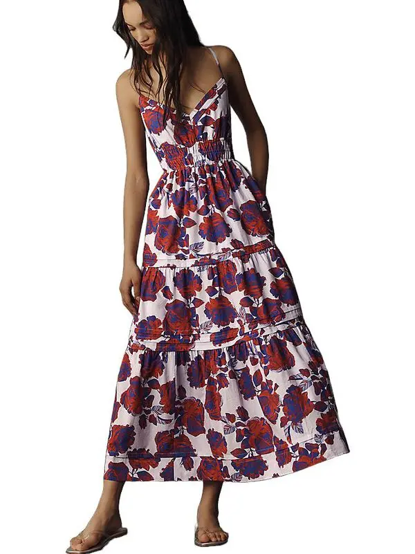 Anthropologie Somerset Sleeveless Maxi Dress - Purple Floral
