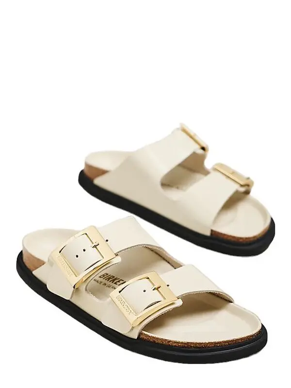 BIRKENSTOCK Arizona Droplet Buckle Slide Sandals - Ecru