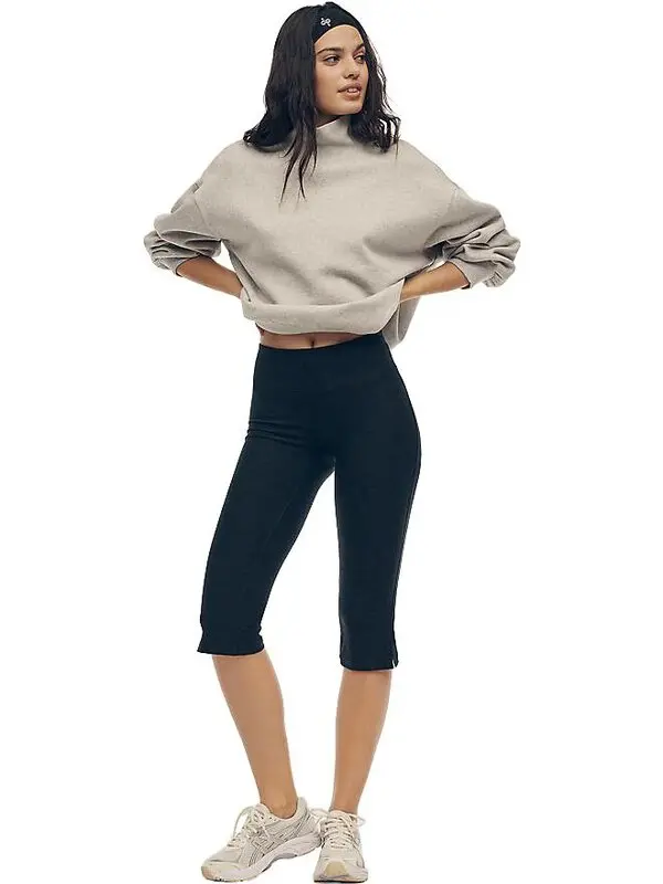 Beyond Yoga Spacedye Slit Pedal Pusher Leggings - Darkest Night