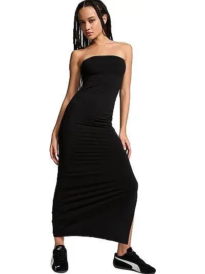 Pink Base Stretch Convertible Tube Dress - Black