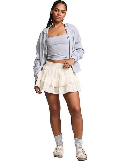 Pink Ruffle Skort - Beige
