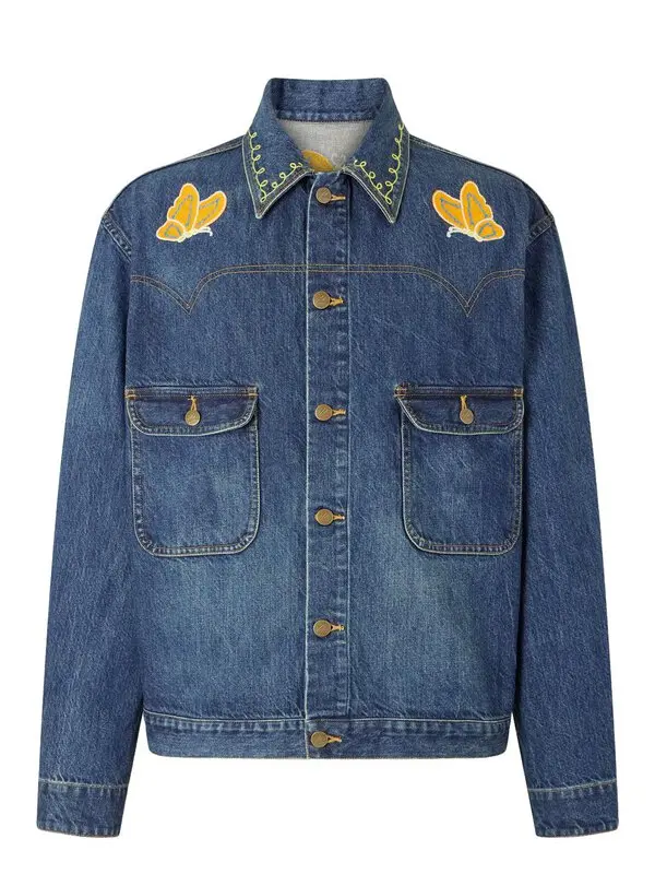 Needles Embroidered Denim Jacket - Blue