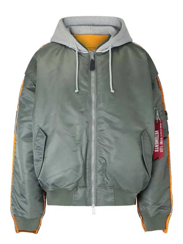 Vetements Padded Shell And Cotton-blend Jersey Hooded Jacket - Green