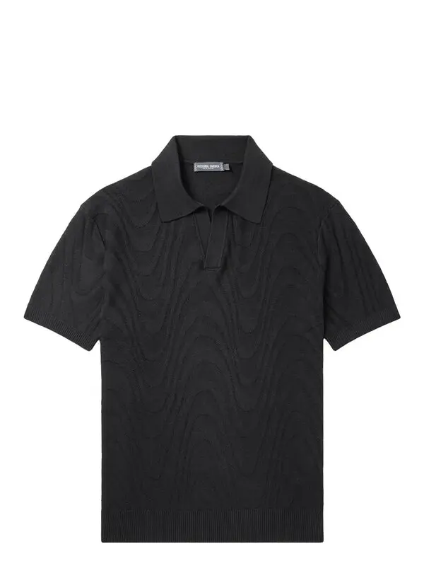 Frescobol Carioca Rino Cotton And Silk-blend Polo Shirt - Black