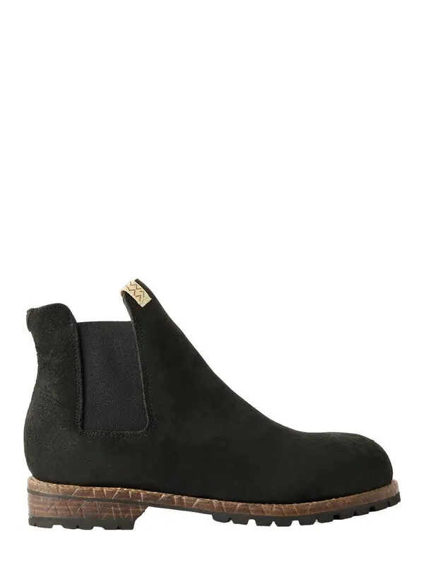 Visvim Gornergrat Mid-folk Suede Chelsea Boots - Black