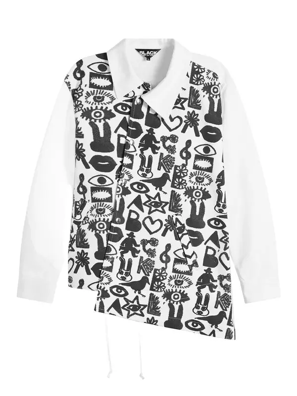 Comme Des Garçons Printed Cotton Jacket - White/black