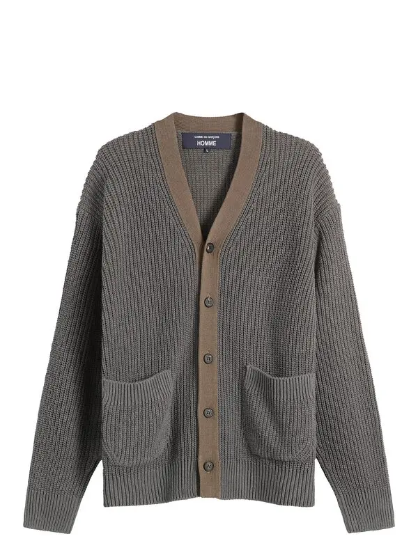 Comme Des Garçons Half Cardigan - Grey X Brown