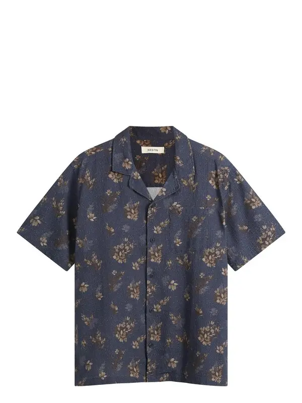 KESTIN Gorse Print Crammond Shirt - Dark Navy
