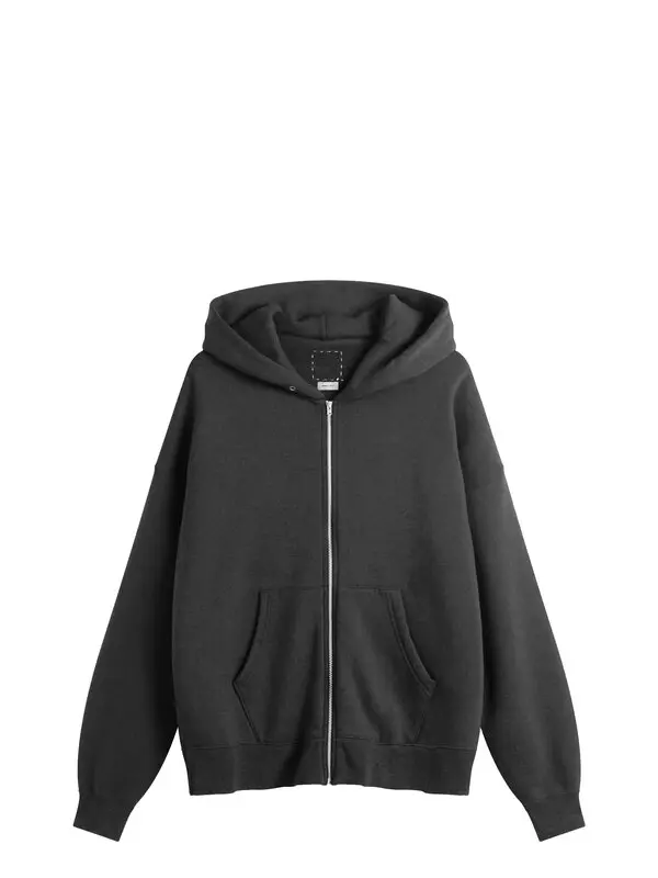Visvim Jumbo Fine Wool Zip Up Hoodie - Black
