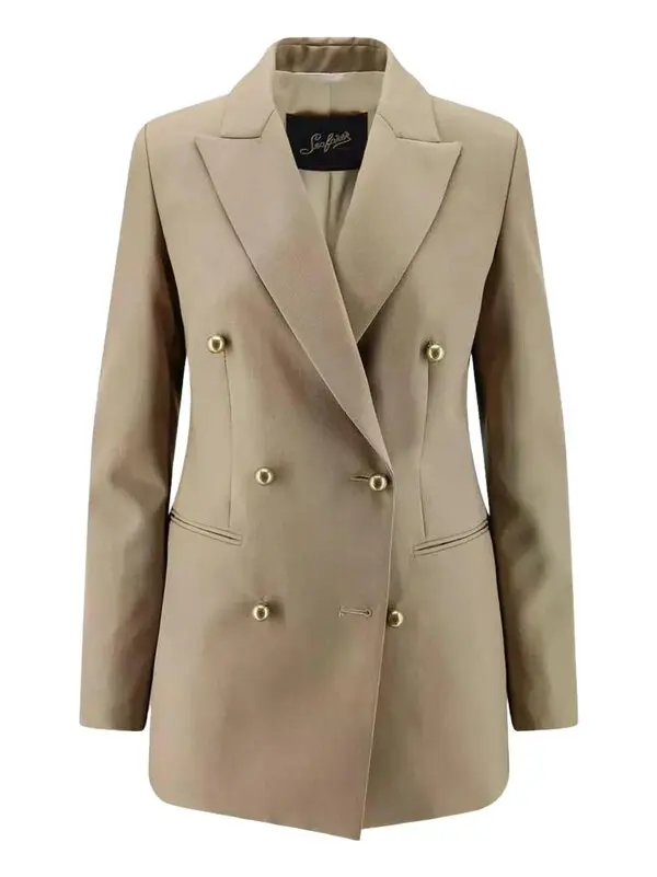 Seafarer Betty Peaked-lapel Double-breasted Wool Blazer - Neutrals
