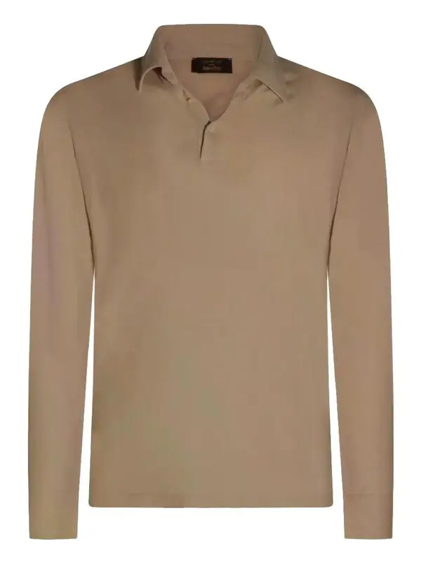 ZANONE Long-sleeve Polo Shirt - Neutrals