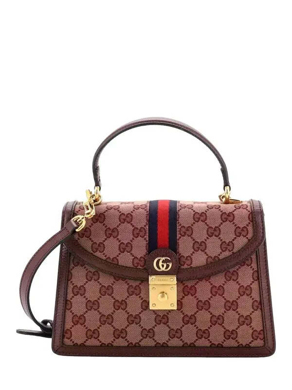 Gucci Ophidia Flap Top Handle Small Satchel - Red