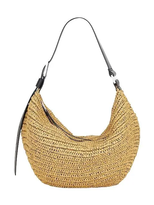 ALLSAINTS Luna Raffia Shoulder Bag - Neutral