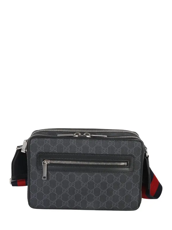 Gucci Gg Supreme Canvas Web Crossbody - Black