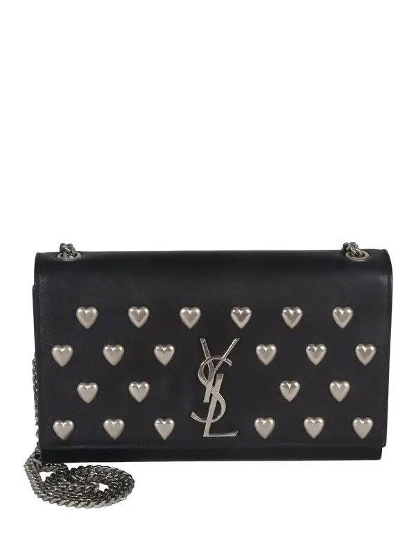 Saint Laurent Studded Heart Kate Chain Bag - Black