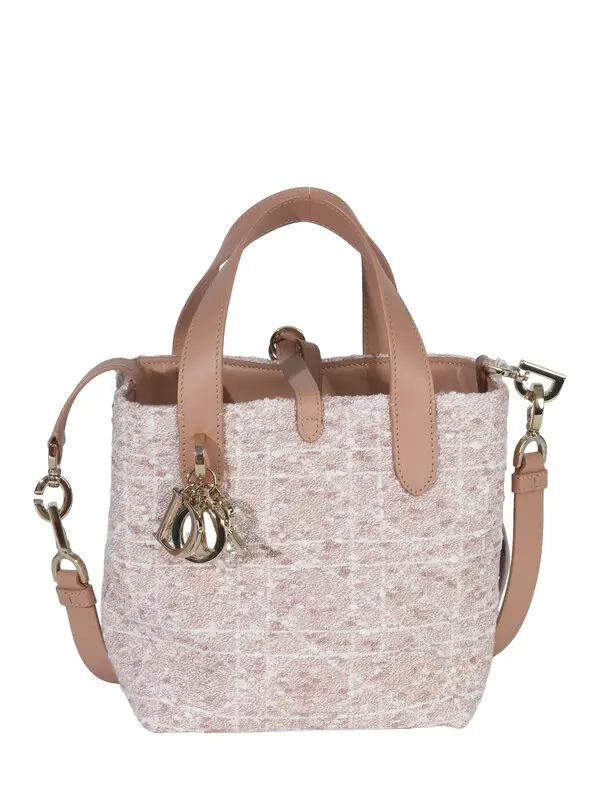 Dior Rose Des Vents Tweed Toujours Vertical Tote - Pink