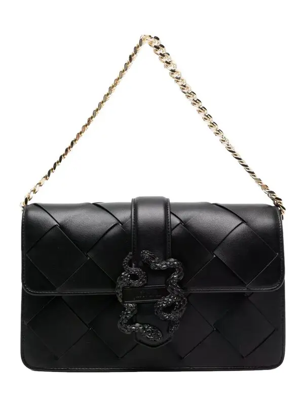 Just Cavalli Woven Buckle Tote - Black