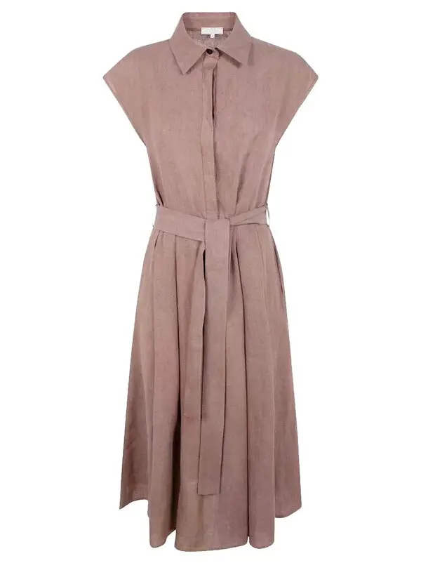 Antonelli Firenze Belted Shirt Dress - Neutrals
