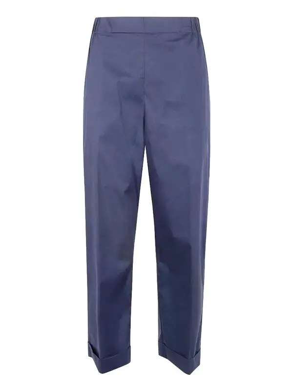 Liviana Conti Turn-up Tailored Trousers - Blue