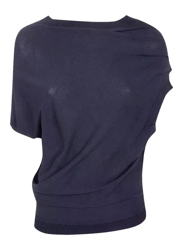 Liviana Conti Draped Sweater - Blue