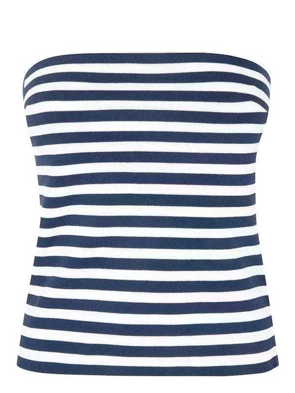 Liviana Conti Striped Bandeau Top - Blue