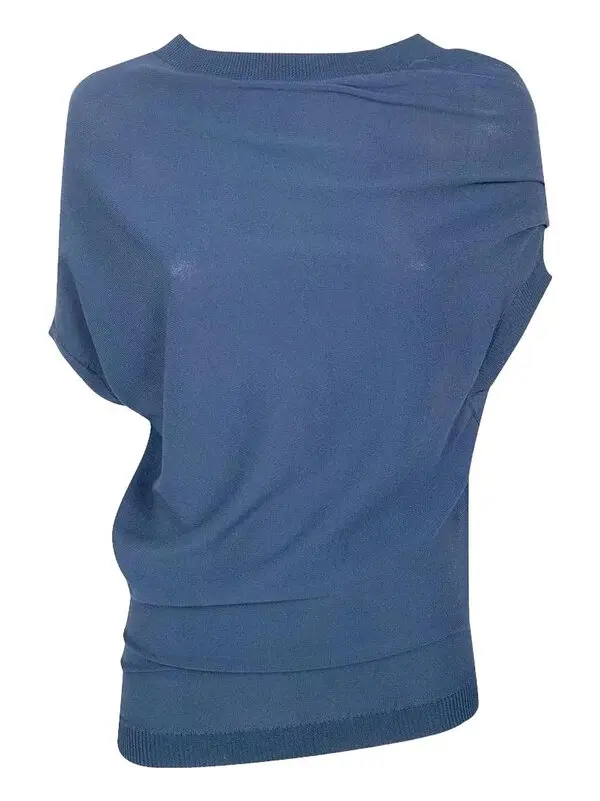 Liviana Conti Draped Sweater - Blue