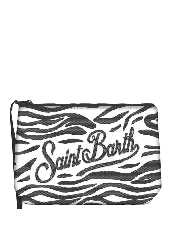 MC2 SAINT BARTH Aline Zebra Print Beach Bag - White