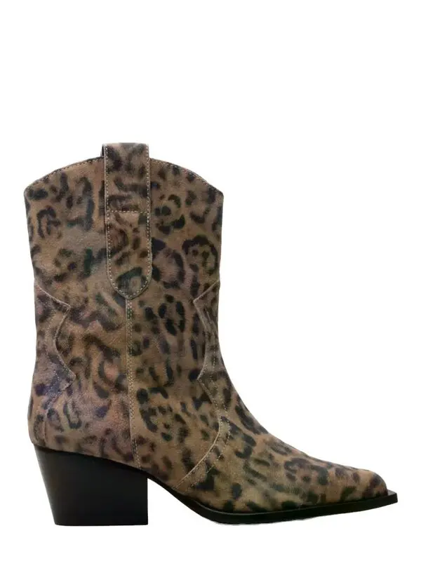 Free People Leopard-print Cowboy Boots - Neutrals