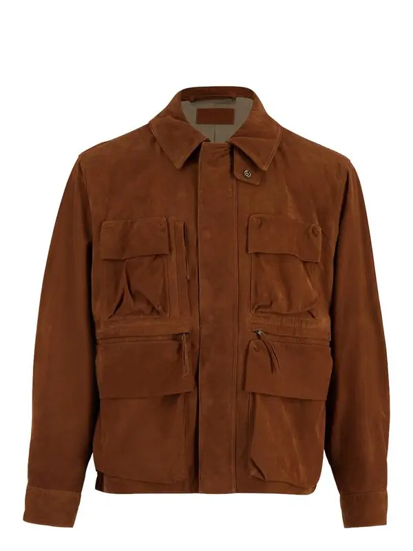 LEMAIRE Cigar Nubuck Reporter Jacket - Brown
