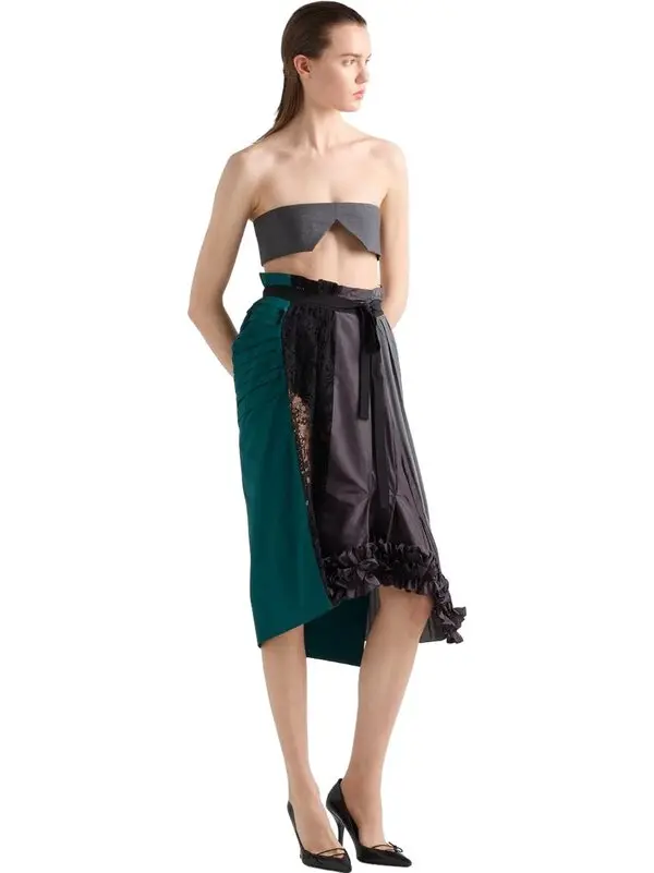 Prada Patchwork Midi Skirt - Multicolour
