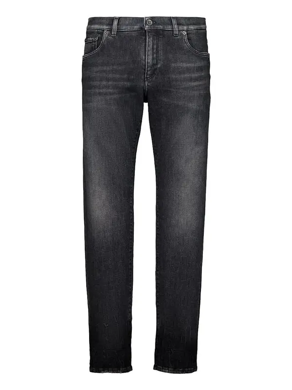 Dolce & Gabbana Straight-fit Stretch Cotton Denim Jeans - Black