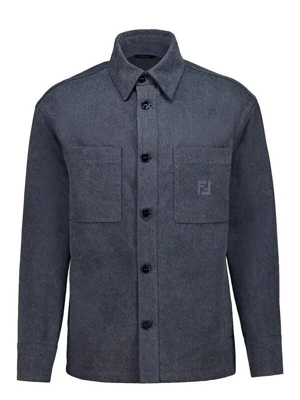 Fendi Denim Jacket With Patch Pockets - Grey