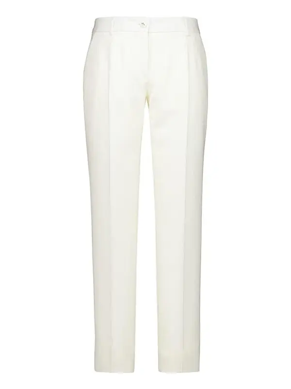 Dolce & Gabbana Tailored Straight-leg Wool Trousers - White
