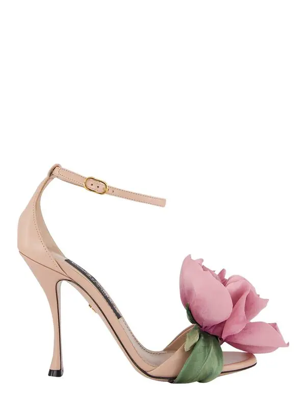 Dolce & Gabbana Keira Floral Heeled Sandals - Pink
