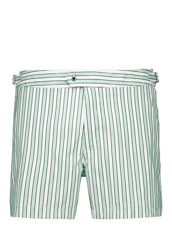 TOM FORD Striped Nylon Swim Shorts - Green