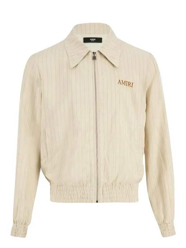 Amiri Striped Viscose Blouson - Beige