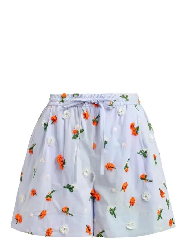 Essentiel Antwerp Flower-embellished Shorts - Blue