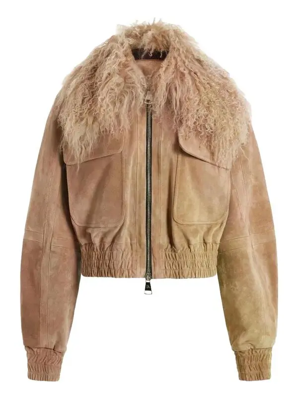 16Arlington Cie Fur-collar Suede Jacket - Neutrals