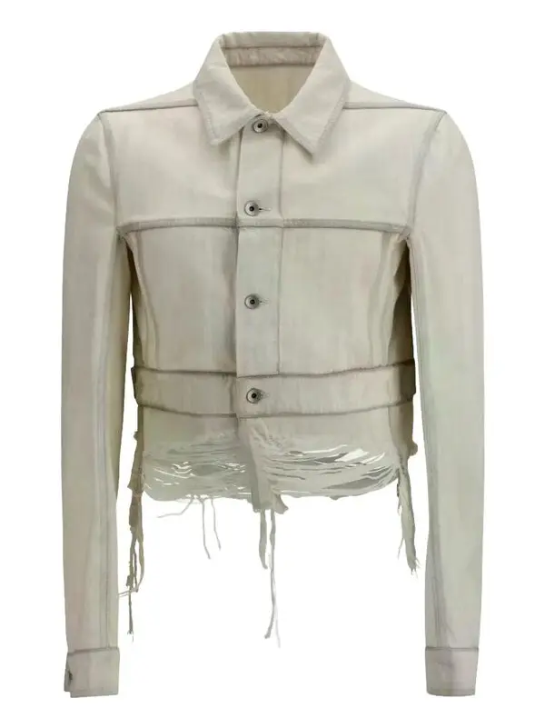 Rick Owens Draped-hem Jacket - White