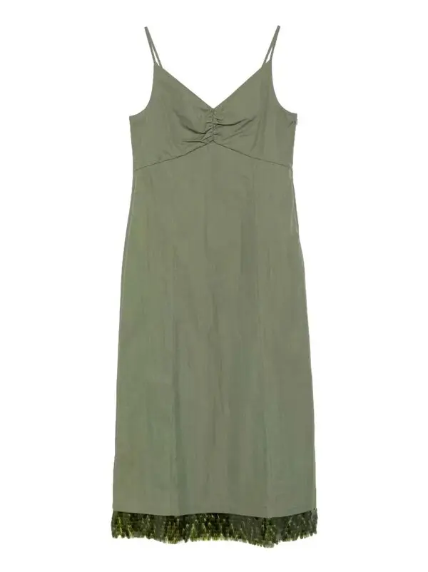 Baum Und Pferdgarten V-neck Beaded Dress - Green